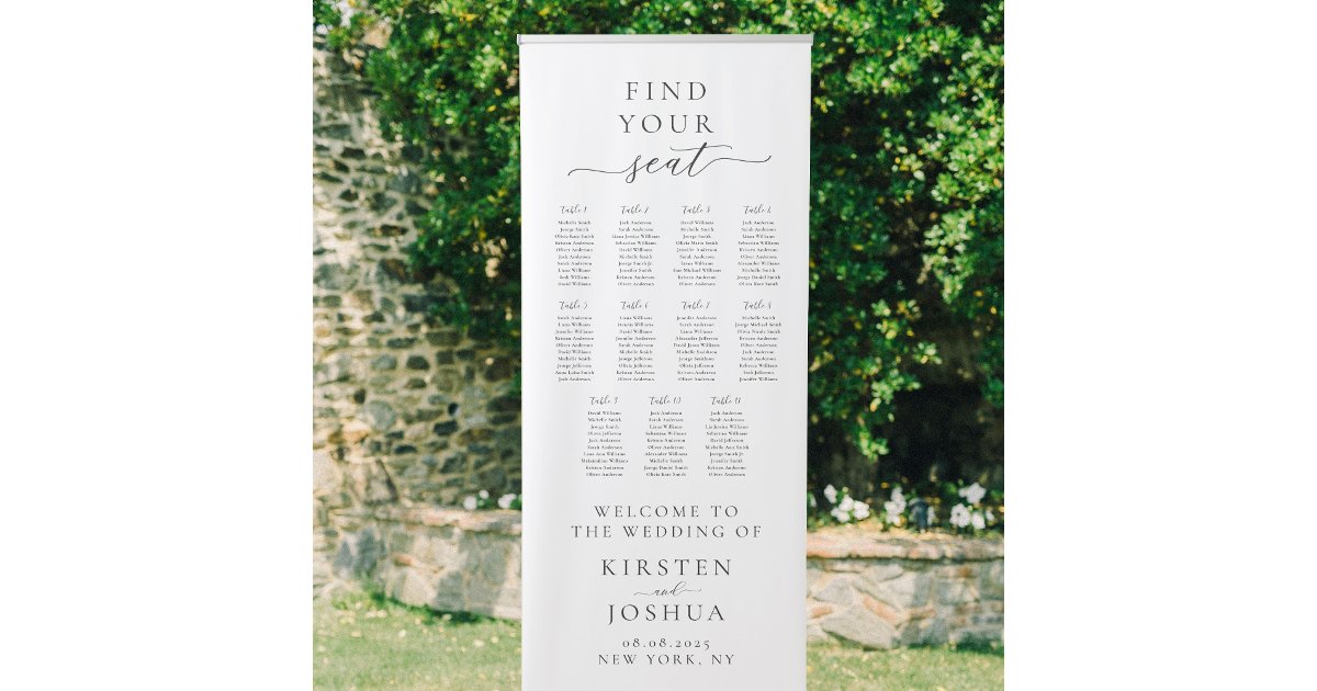 11 Tables Welcome Seating Chart Retractable Banner | Zazzle