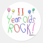 11 Year Old Birthday Cake Classic Round Sticker | Zazzle.com