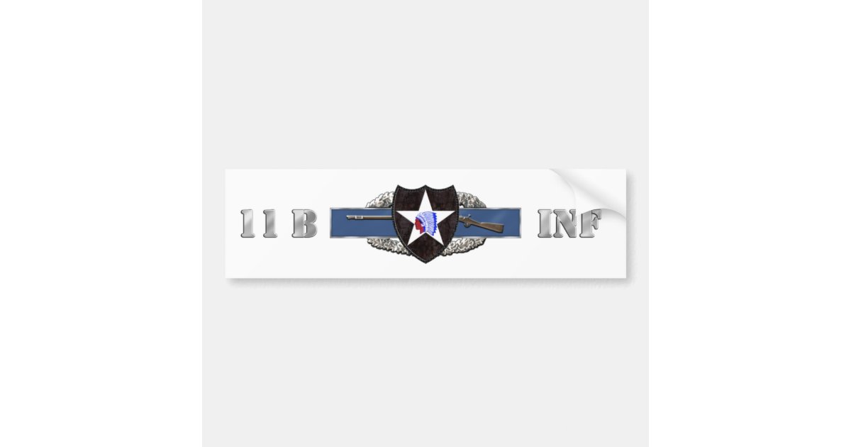 11B 2nd Infantry Division Bumper Sticker | Zazzle