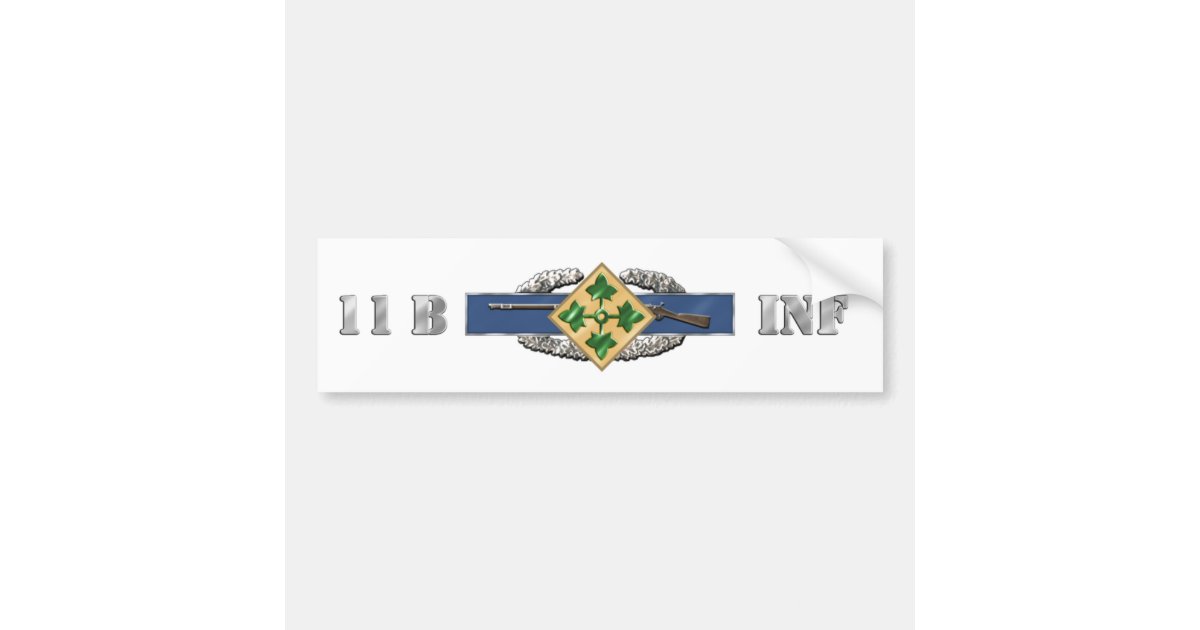 11B 4th Infantry Division Bumper Sticker | Zazzle