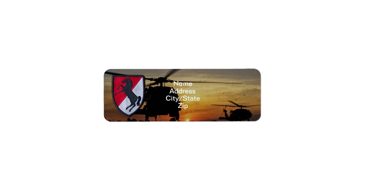 11th ACR Armored Cavalry Regiment veterans address Label | Zazzle
