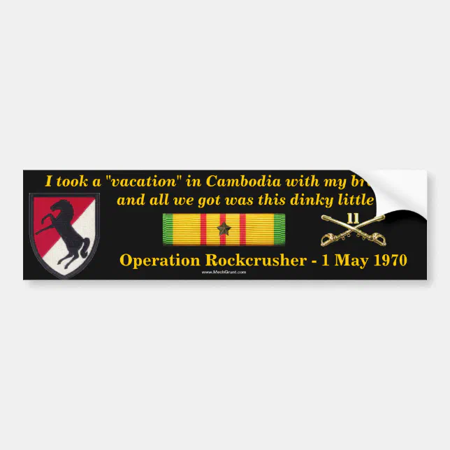 11th ACR Cambodian Vacation Bumper Sticker | Zazzle