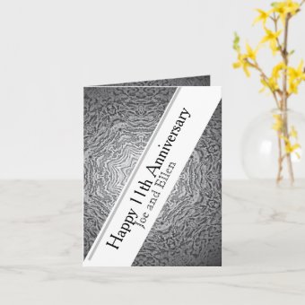 11th Anniversary Steel Editable Card | Zazzle