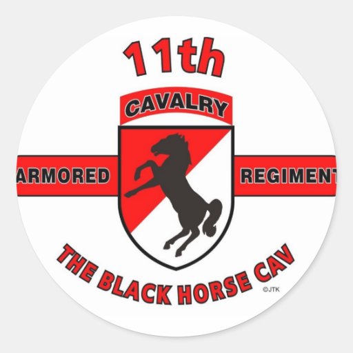 11TH ARMORED CAVALRY REGIMENT "BLACK HORSE CAV" ROUND STICKERS | Zazzle