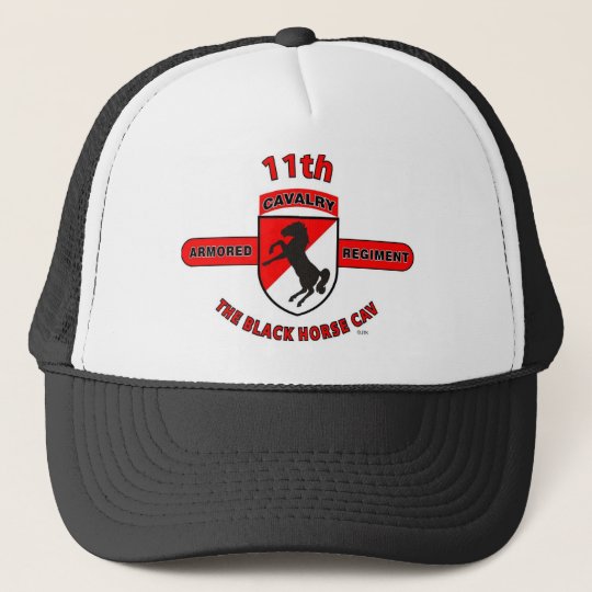 11TH ARMORED CAVALRY REGIMENT "BLACK HORSE CAV" TRUCKER HAT | Zazzle.com