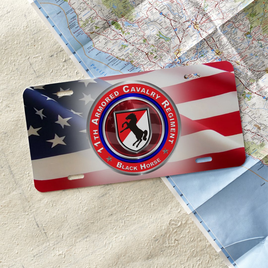 11th Armored Cavalry Regiment “Black Horse” License Plate | Zazzle