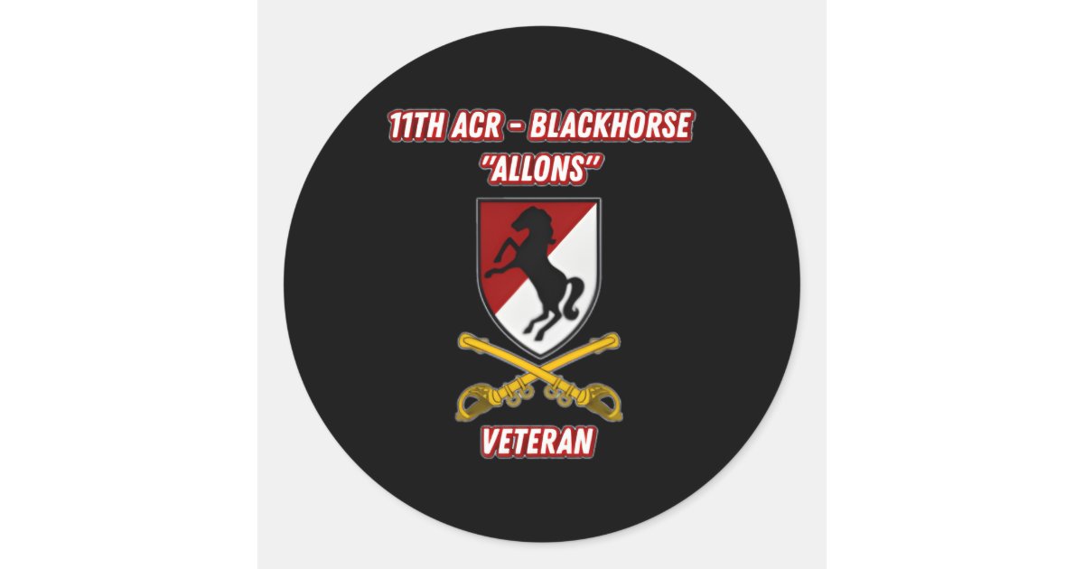 11Th Armored Cavalry Regit For 11Th Acr Vets Classic Round Sticker | Zazzle