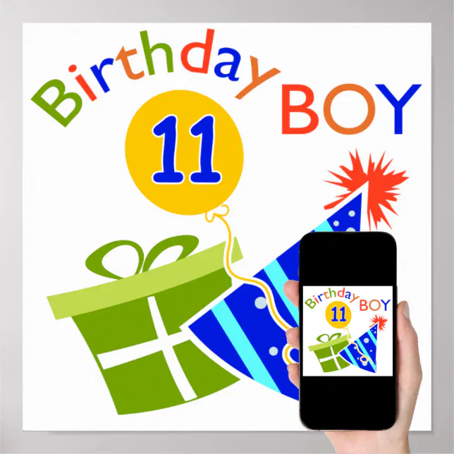 11th Birthday - Birthday Boy Poster | Zazzle