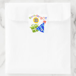 11th Birthday - Birthday Boy Square Sticker | Zazzle
