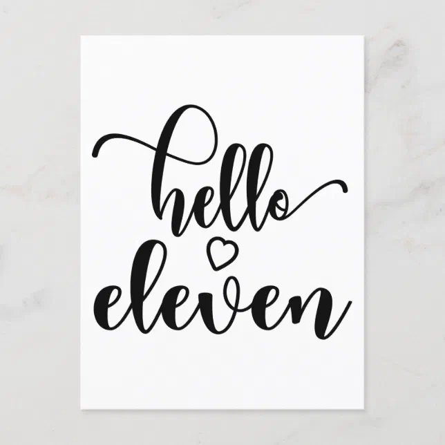 11th Birthday Girls Hello Eleven Cute 11 Years Old Postcard | Zazzle