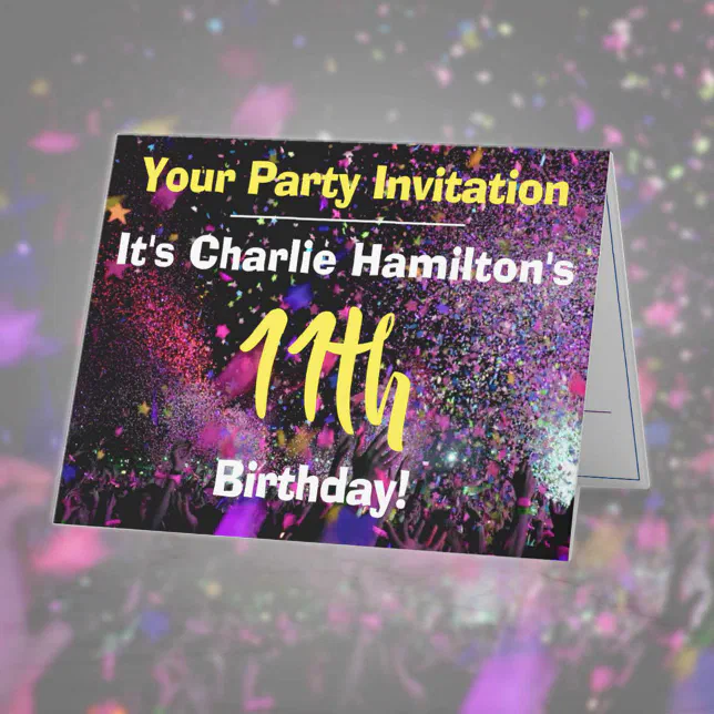 11th Birthday Party Invitation | Zazzle