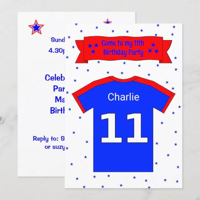 11th birthday personalized party invitation | Zazzle