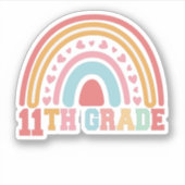 11th Grade Cute Rainbow Back To School Student Sticker | Zazzle