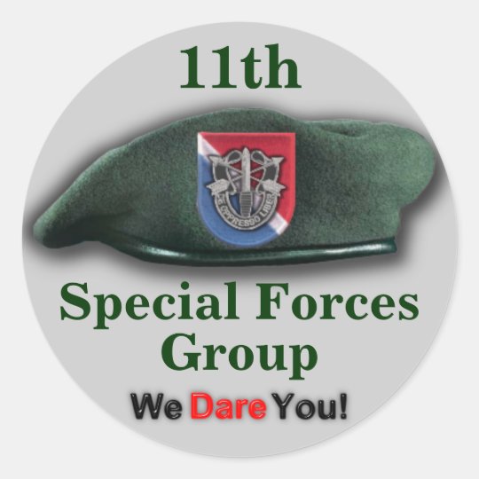11th Special forces group Green Berets SFG SF Classic Round Sticker ...
