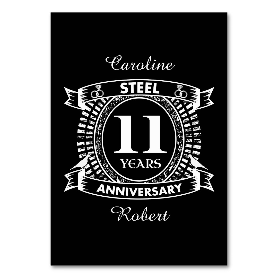 11TH Wedding Anniversary Steel Table Number Zazzle 11TH Wedding Anniversary Steel Table Number Zazzle