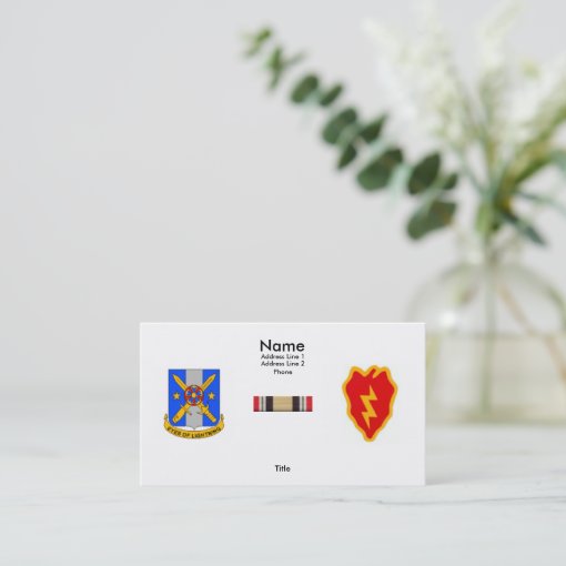 125th MI BN 25th ID (L) with OIF Service Ribbon Business Card | Zazzle