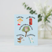 12 day of Christmas funny cartoon pun Holiday Postcard | Zazzle