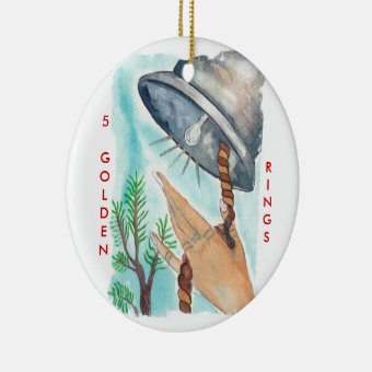 12 Days of Christmas 5 Golden rings ornament | Zazzle