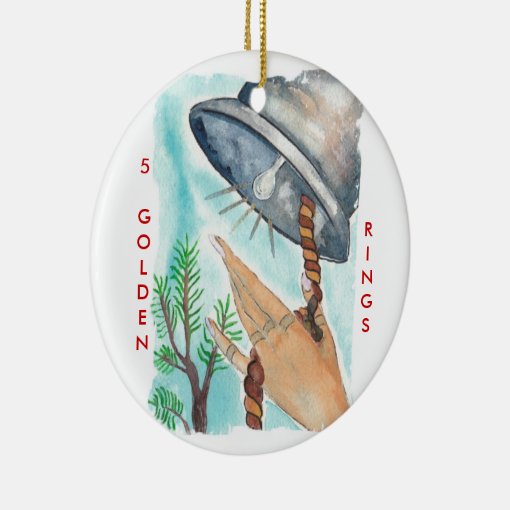 12 Days of Christmas 5 Golden rings ornament | Zazzle