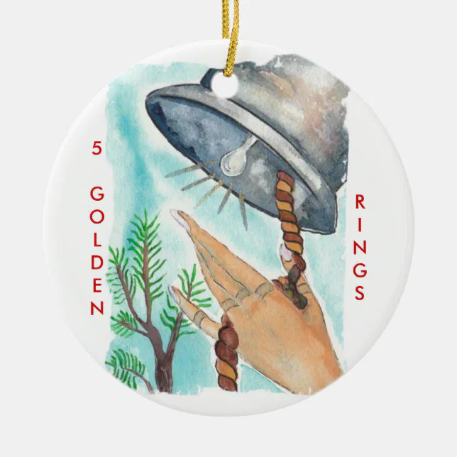 12 Days of Christmas 5 Golden rings ornament | Zazzle