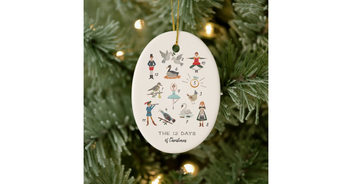 12 Days of Christmas Ceramic Ornament | Zazzle