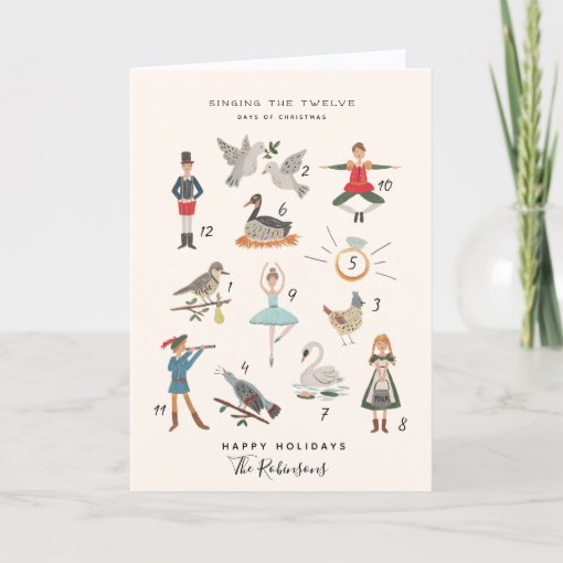 12 Days of Christmas Holiday Card | Zazzle