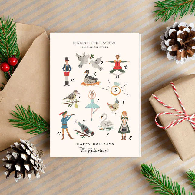 12 Days of Christmas Holiday Card | Zazzle