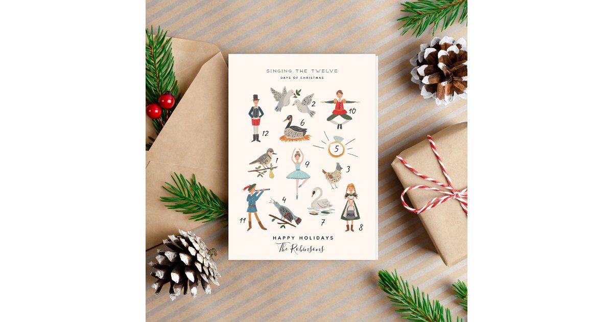 12 Days of Christmas Holiday Card | Zazzle
