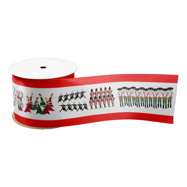 12 Days of Christmas Holiday in Red Satin Ribbon | Zazzle
