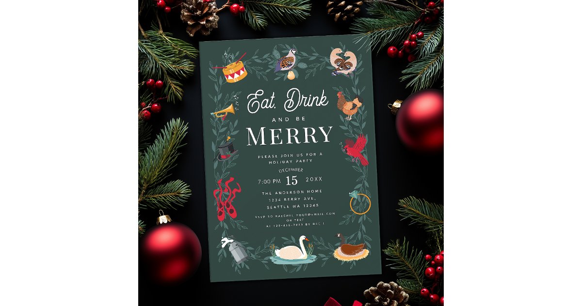 12 Days of Christmas Holiday Party Invitation | Zazzle