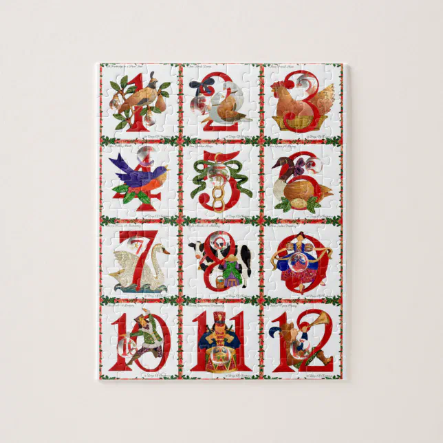 12 Days Of Christmas Quilt Print Gifts Jigsaw Puzzle | Zazzle