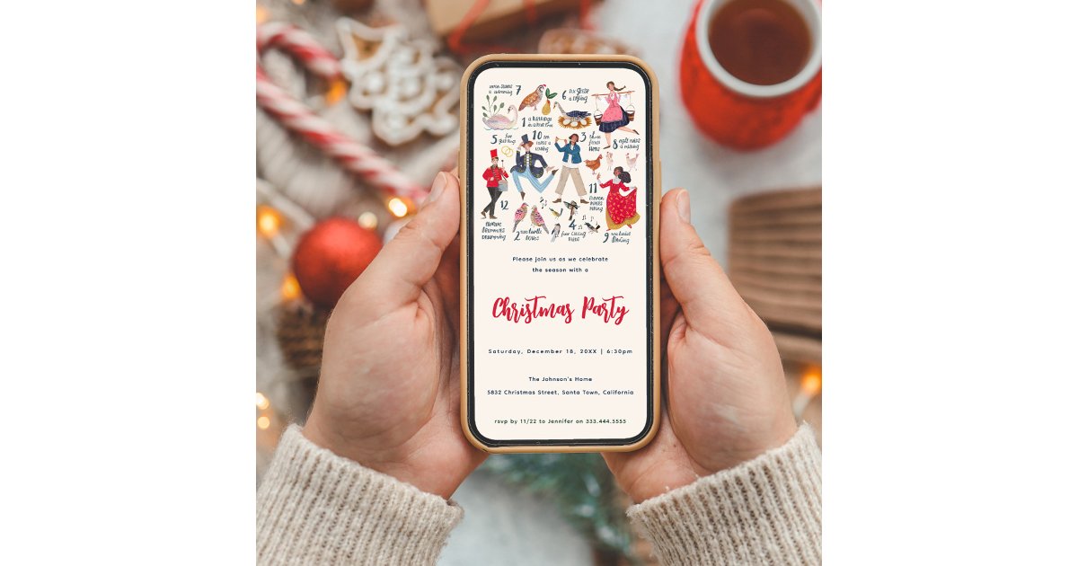 12 Days of Christmas Traditional Party Invitation | Zazzle