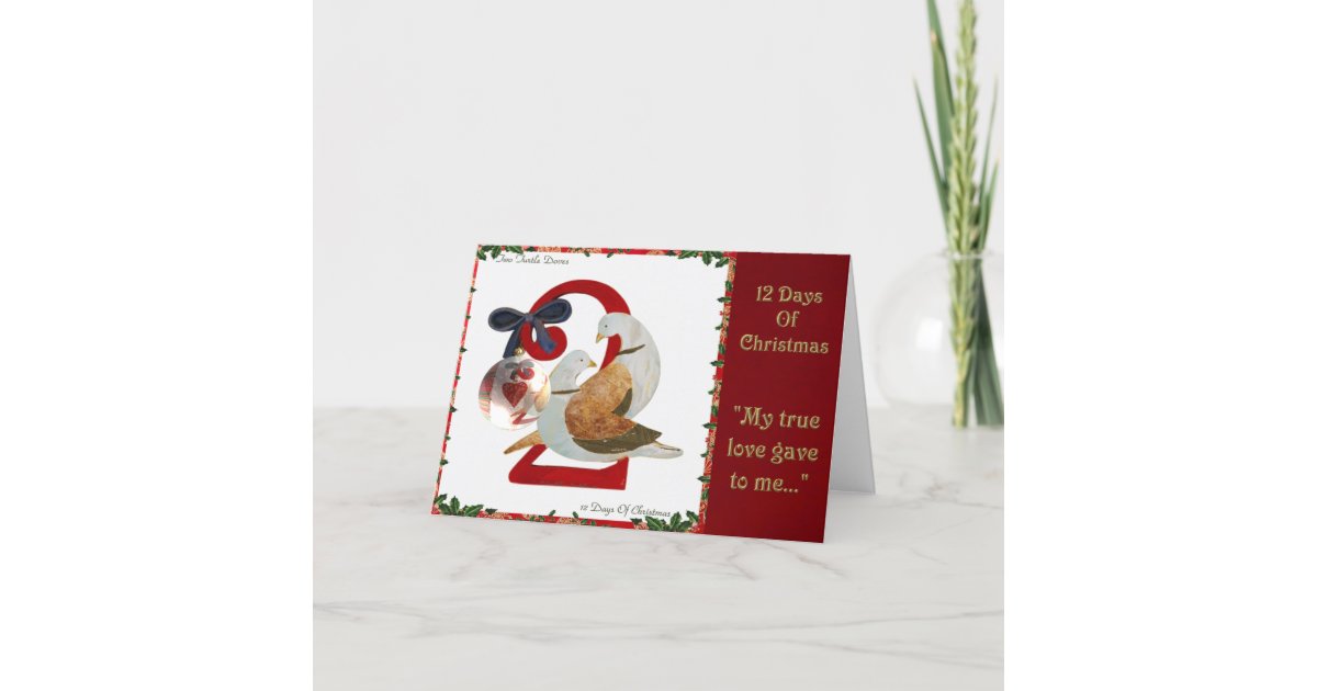 12 Days of Christmas Two Turtle Doves Holiday Card | Zazzle