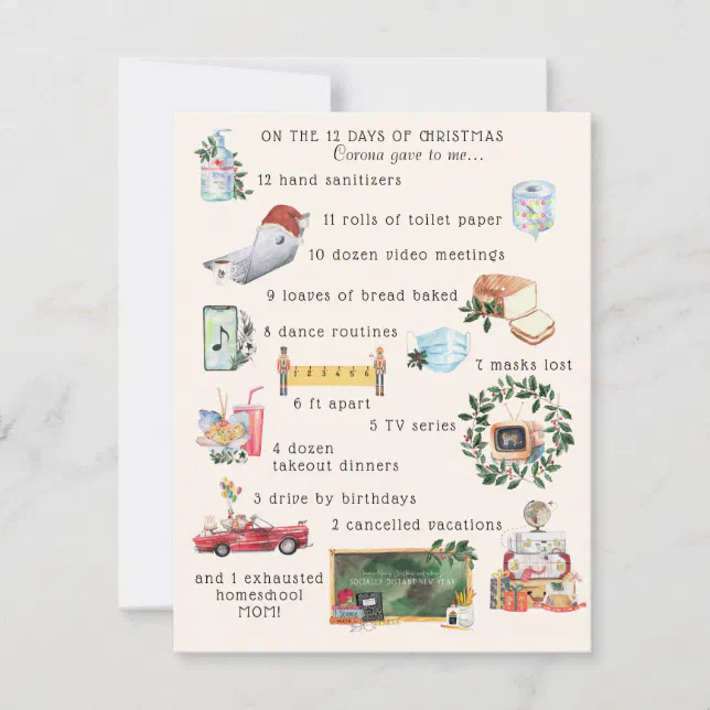 12 Days of Covid | "Quarantine" Holiday Photo | Zazzle