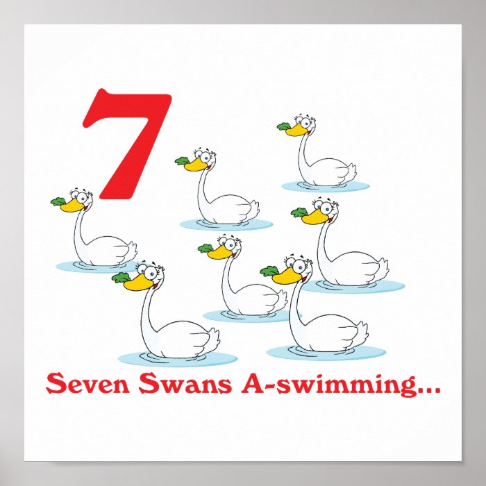 12 days seven swans a-swimming poster | Zazzle