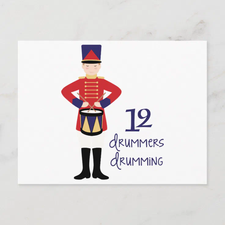 12 Drummers Drumming Postcard | Zazzle