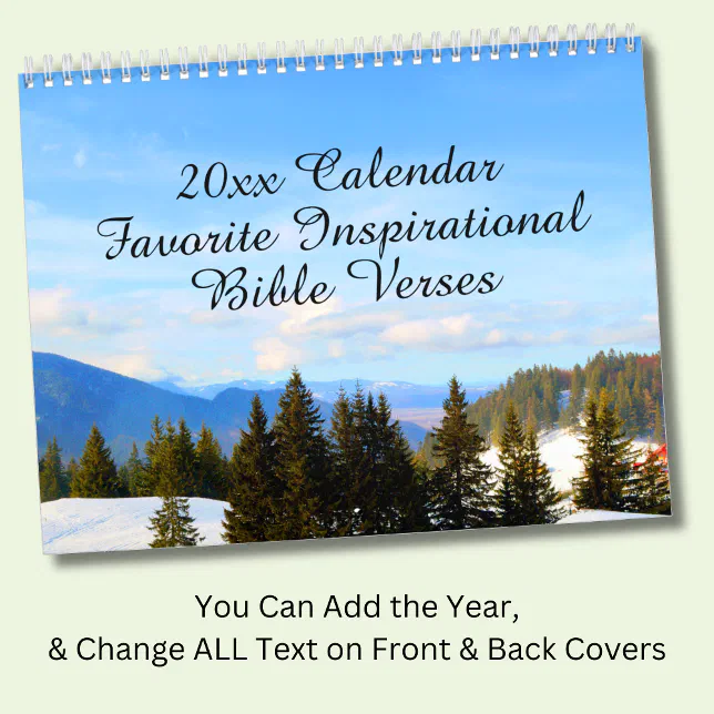 12 Favorite Inspirational Bible Verses Christian Calendar | Zazzle