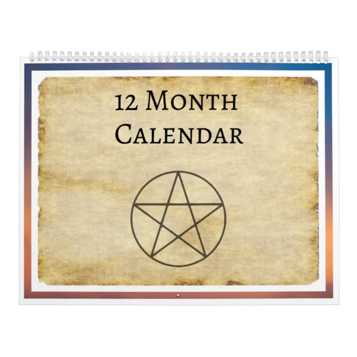 12 Month Witchcraft Magick Wicca Magic Planner Calendar | Zazzle