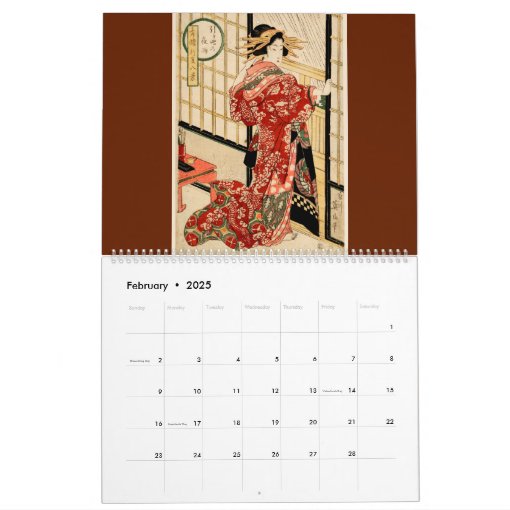 12 month Women of Old Japan (Japanese art) Calendar | Zazzle