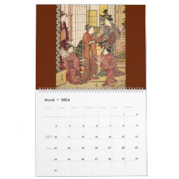 12 month Women of Old Japan (Japanese art) Calendar | Zazzle