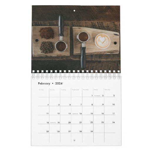 12 Months of Coffee & Cafe Elegant Themed Calendar | Zazzle