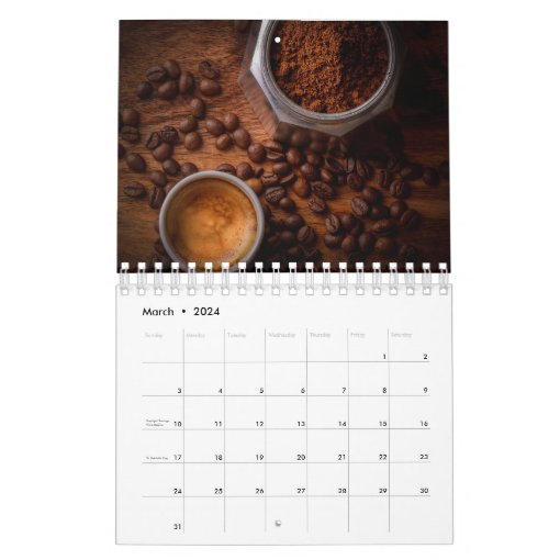 12 Months of Coffee & Cafe Elegant Themed Calendar | Zazzle