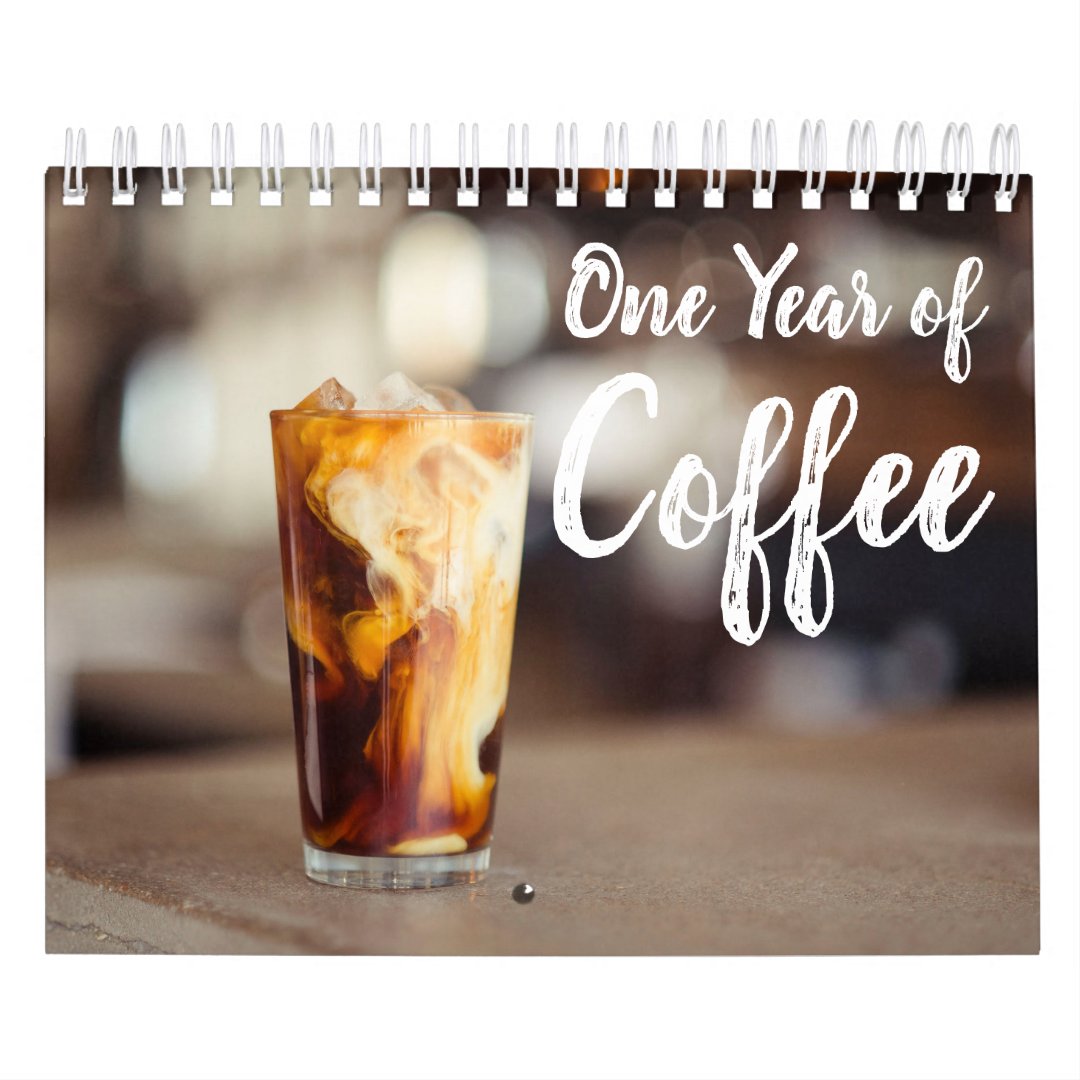 12 Months of Coffee & Cafe Elegant Themed Calendar | Zazzle
