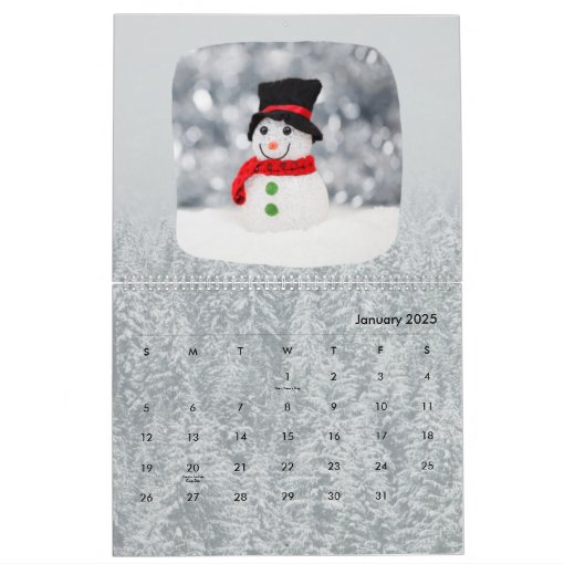12 Months of Snowmen Snowpeople Snowman Collection Calendar | Zazzle