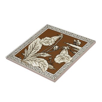 #12 of 12 Repro 1880s Minton Mocha Bird Series Ceramic Tile | Zazzle