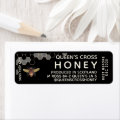 12 oz Honey Hex Jar Label with honeycomb and bee | Zazzle