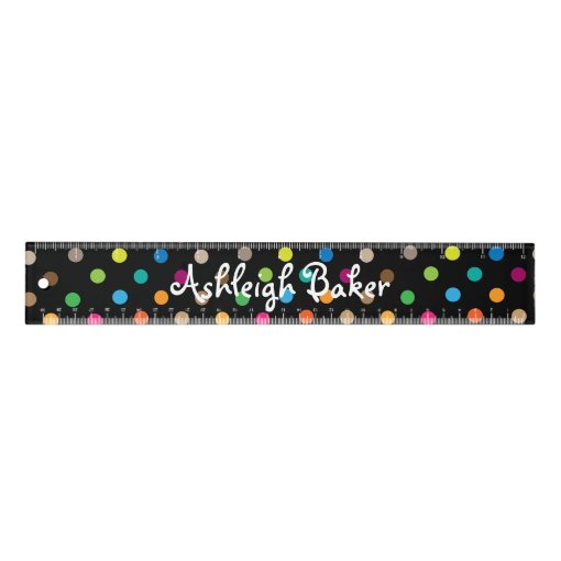 12" Personalized Polka Dot Ruler | Zazzle