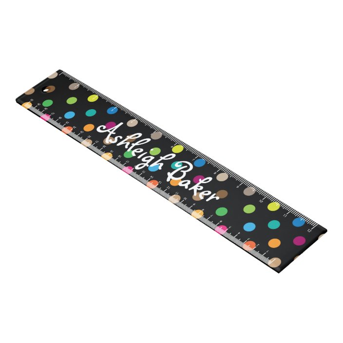 12" Personalized Polka Dot Ruler | Zazzle.com