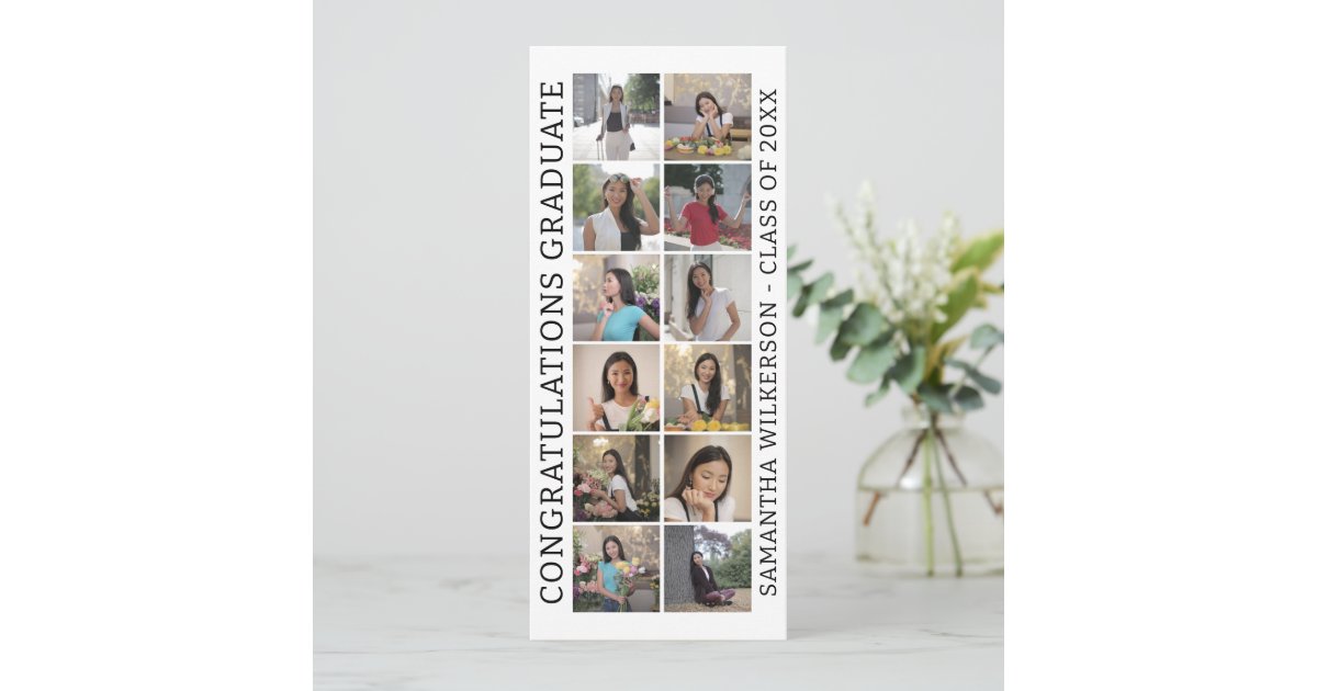 12 Photo Collage Congratulations Graduate Card | Zazzle