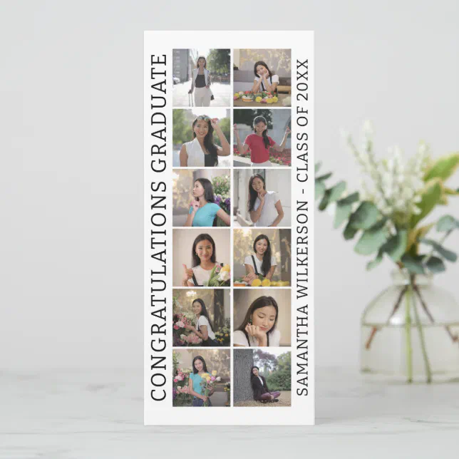 12 Photo Collage Congratulations Graduate Card | Zazzle